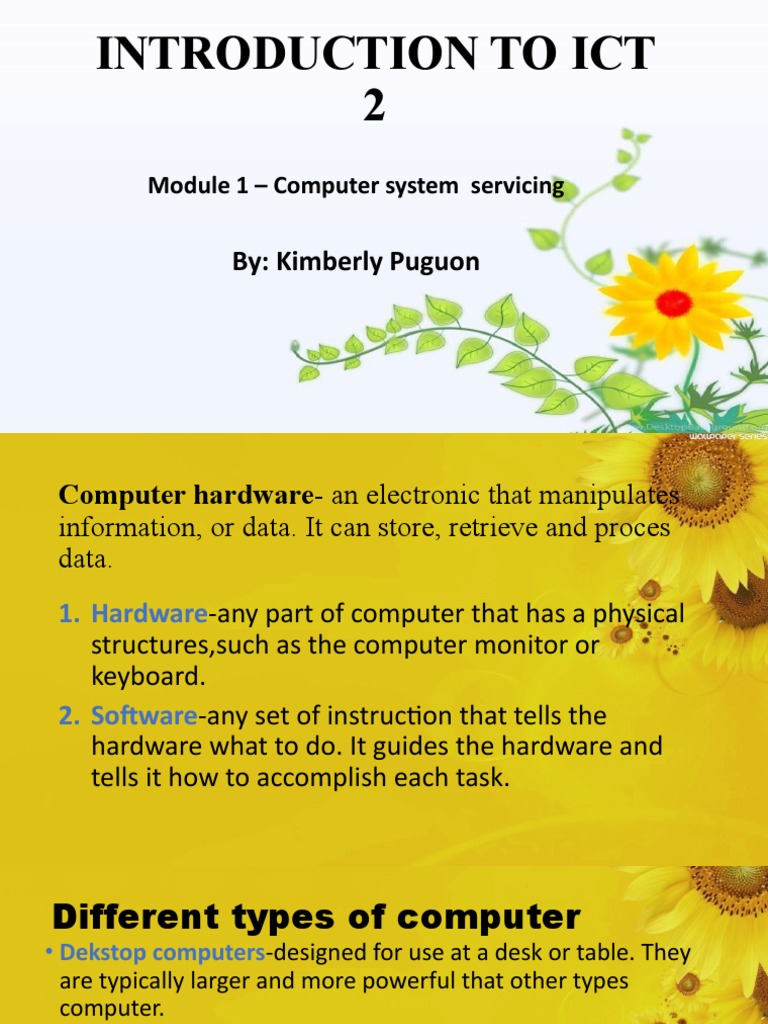 Introduction To Ict 2: By: Kimberly Puguon | PDF | Computer Network | Personal Computers