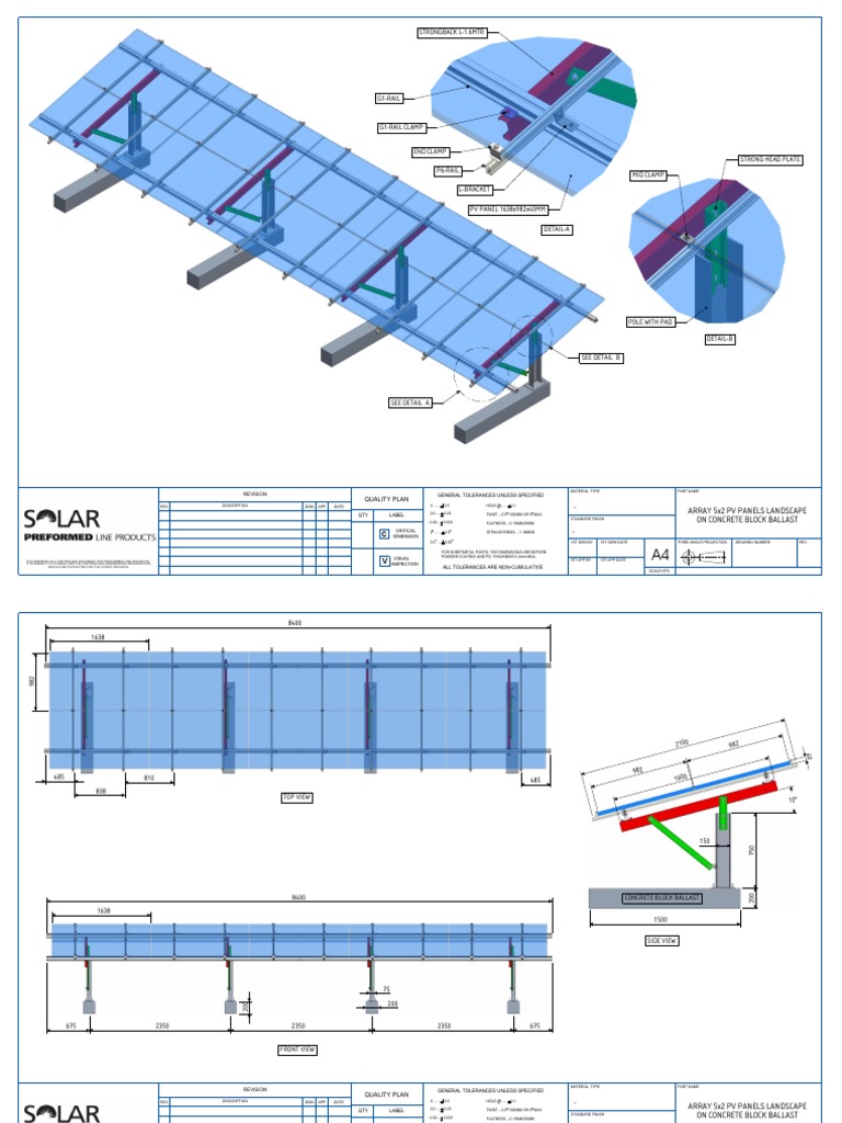 Array 5x2 On Concrete Block Ballast-01 | PDF | Engineering Tolerance ...