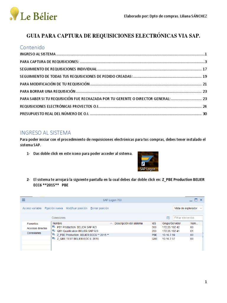 Guia para Captura de Requisiciones Electrónicas Via Sap | PDF | Presupuesto