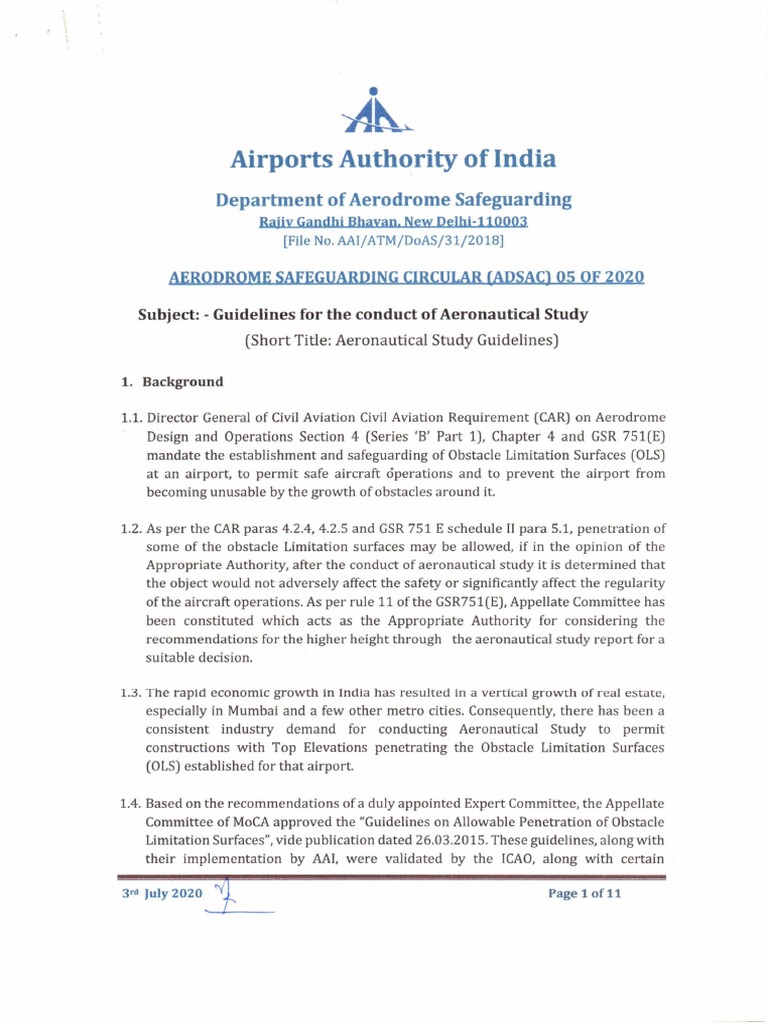 Aeronautical Study Guidelines 2020 | PDF | Airport | Aeronautics