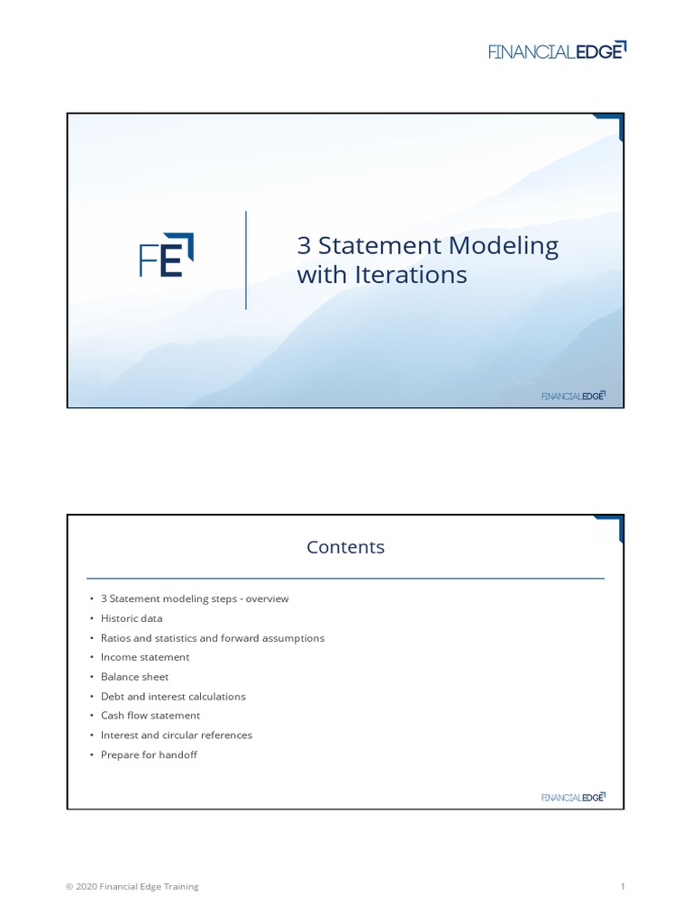3 Statement Modeling With Iterations Summary | PDF | Revenue | Cash Flow Statement