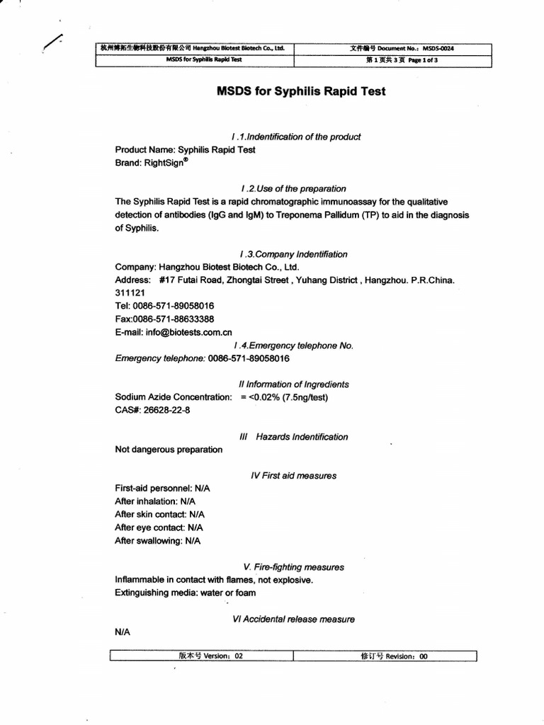 MSDS Syphilis | PDF | Sexually Transmitted Infection | Clinical Medicine