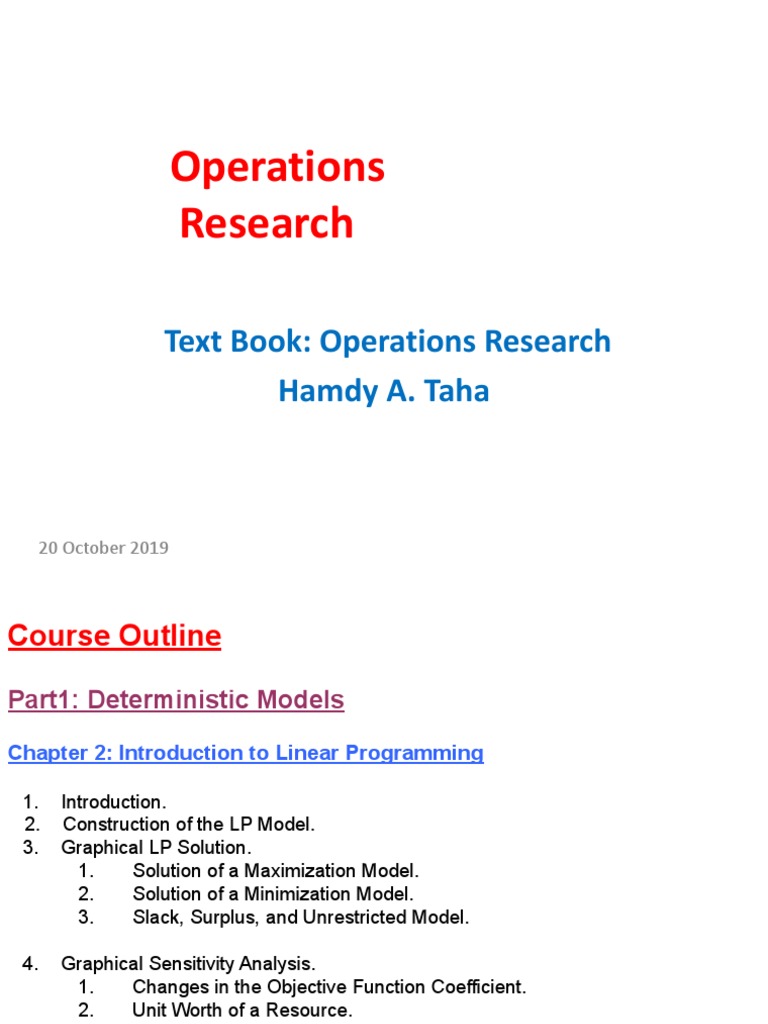 Introduction To OR + Model Formulation | PDF | Linear Programming ...