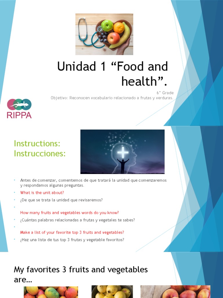 6TH unit 1 | PDF | Verb | Fruit