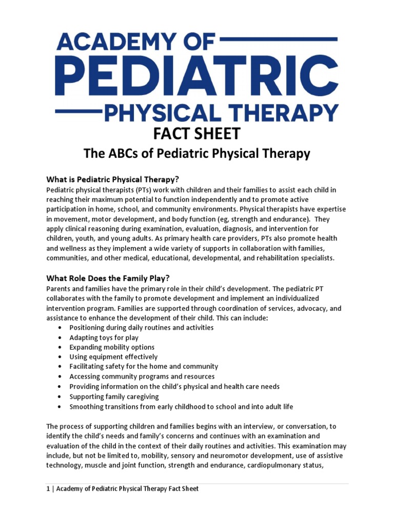 09 ABCs of Ped PT | PDF | Physical Therapy | Medicine