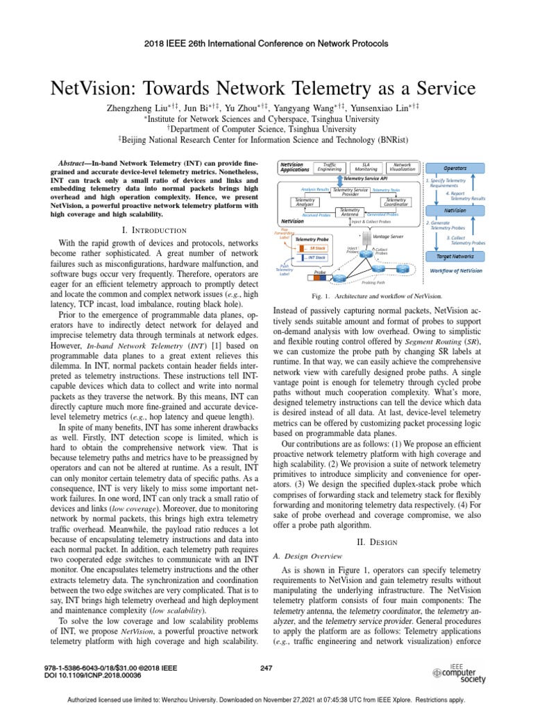 Netvision: Towards Network Telemetry As A Service: 2018 Ieee 26Th ...