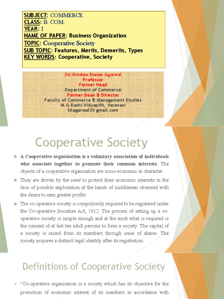 Features and Types of Cooperative Societies | PDF | Cooperative | Society