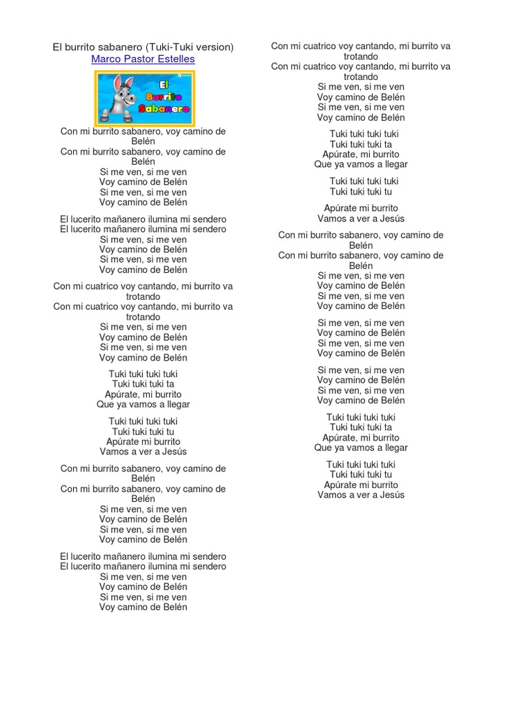 El Burrito Sabanero CANCIÓN | PDF