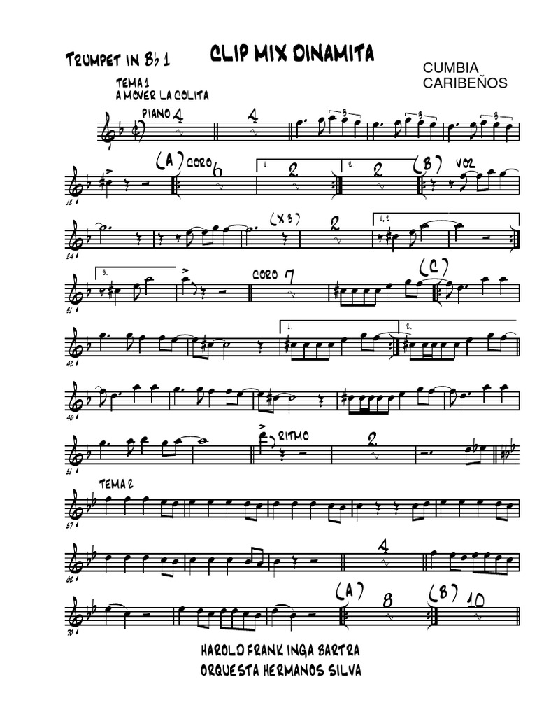 Mix Dinamita - Trumpet 1 | PDF