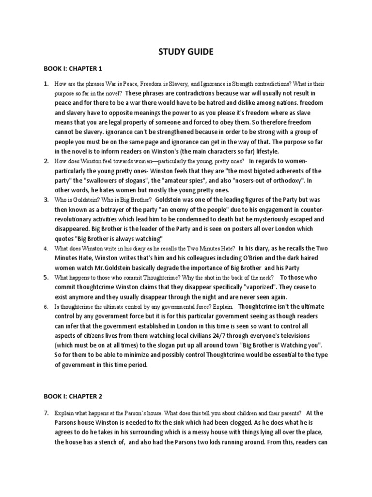 Study Guide: Book I: Chapter 1 | PDF