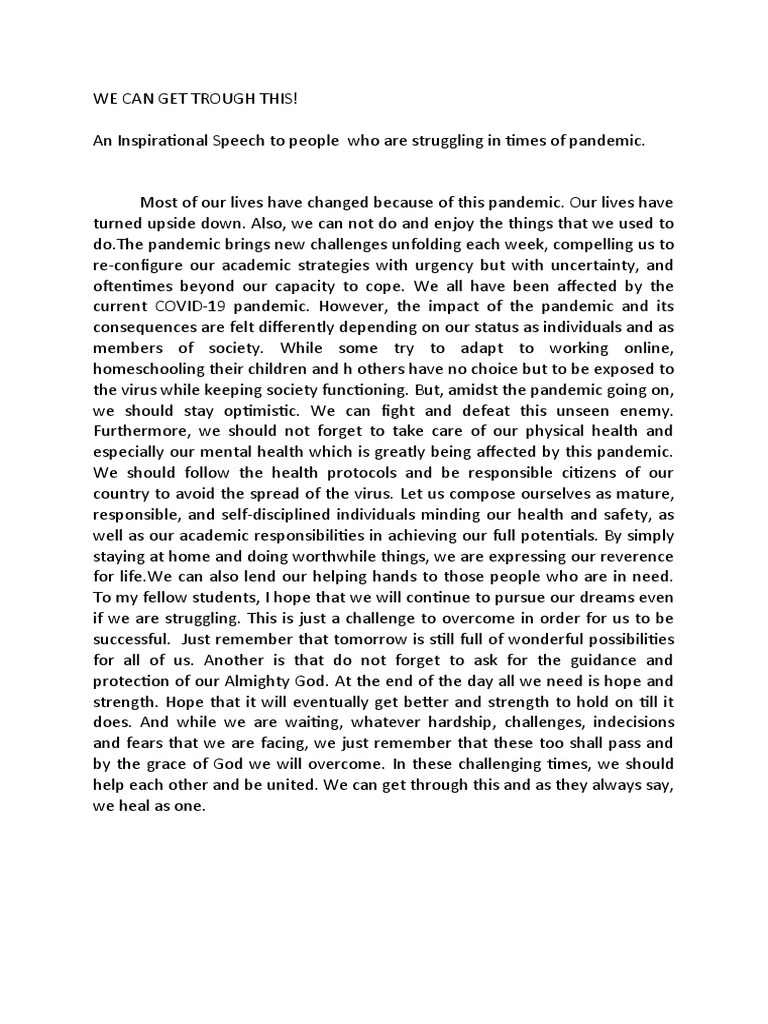 Inspirational Speech Sample | PDF | Lifestyle