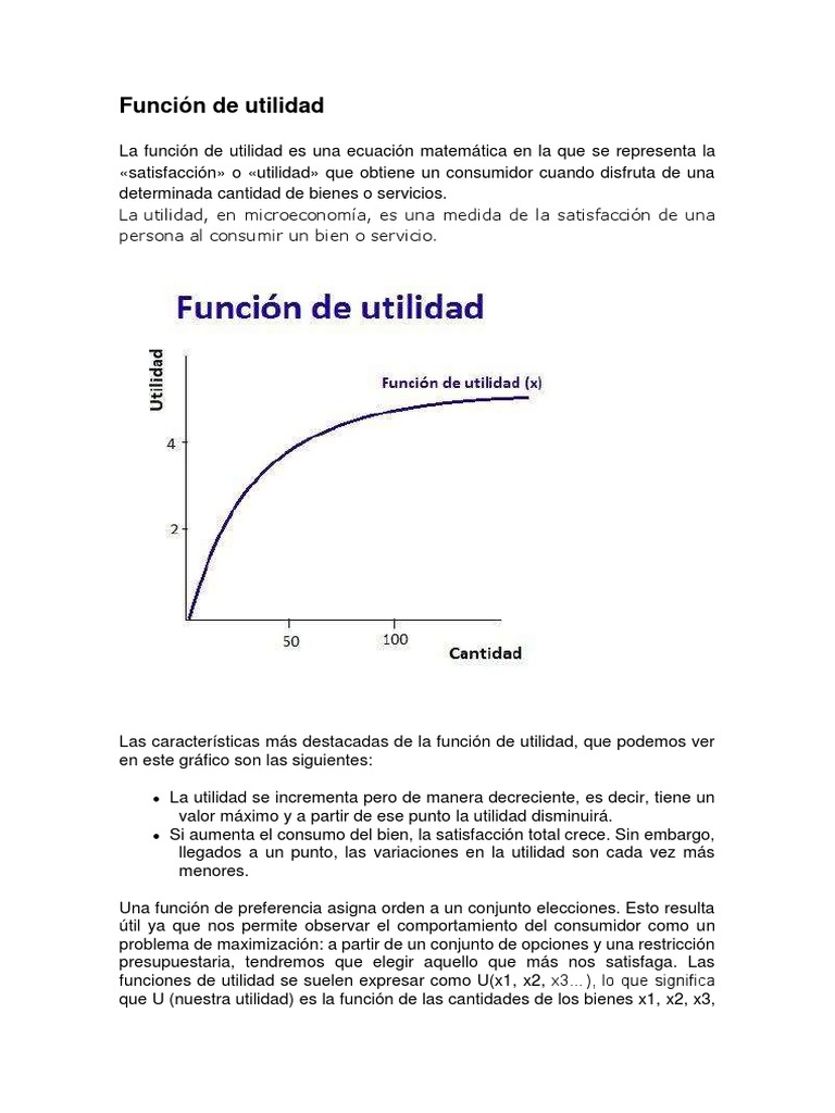 Semana 2 Función de Utilidad | PDF | Utilidad | Utilidad marginal