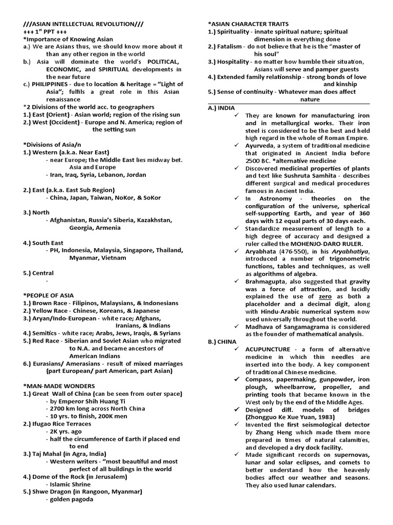 Asian Intellectual and Scientific Revolution | PDF | Central Asia | Asia