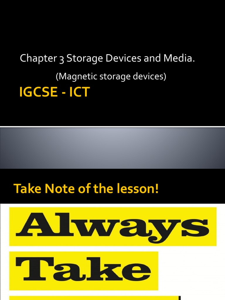 Chapter 3 Storage Devices and Media.: Igcse - Ict | PDF
