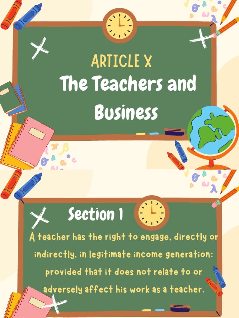 Article X - THE TEACHERS & BUSINESS | PDF