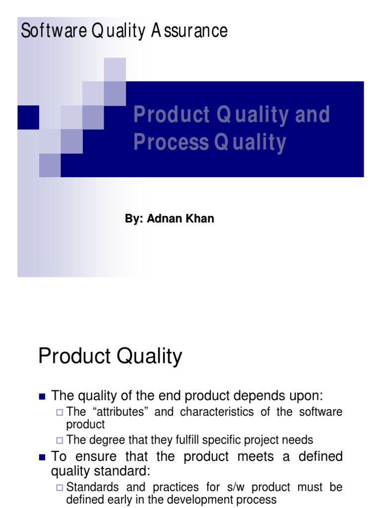 Product and Process Quality in Software | PDF | Software Quality ...