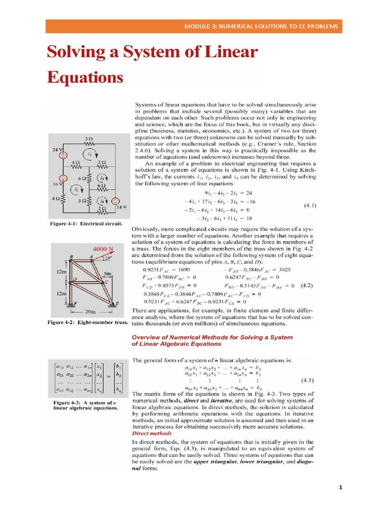 Module 3: Numerical Solutions To Ce Problems | PDF