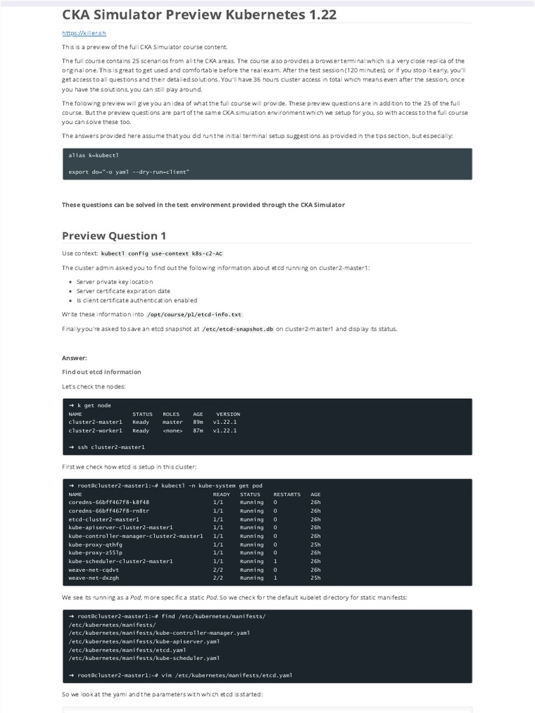 Killer Shell - CKS CKA CKAD Simulator | PDF | Information Technology Management | Computer ...