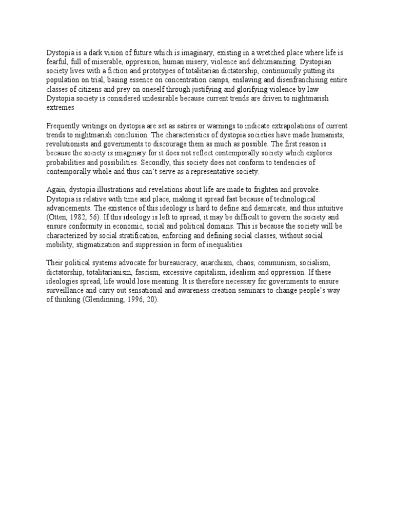 Understanding Dystopian Societies | PDF