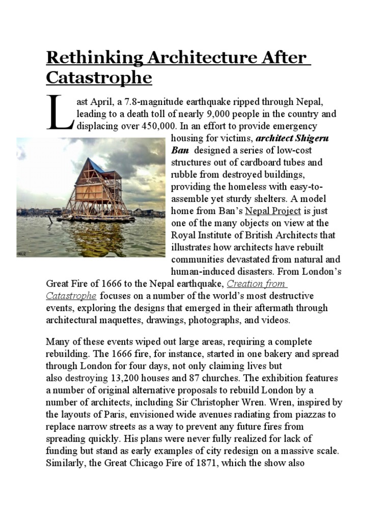 Innovative Architecture Post-Disaster | PDF | Flood | Architect