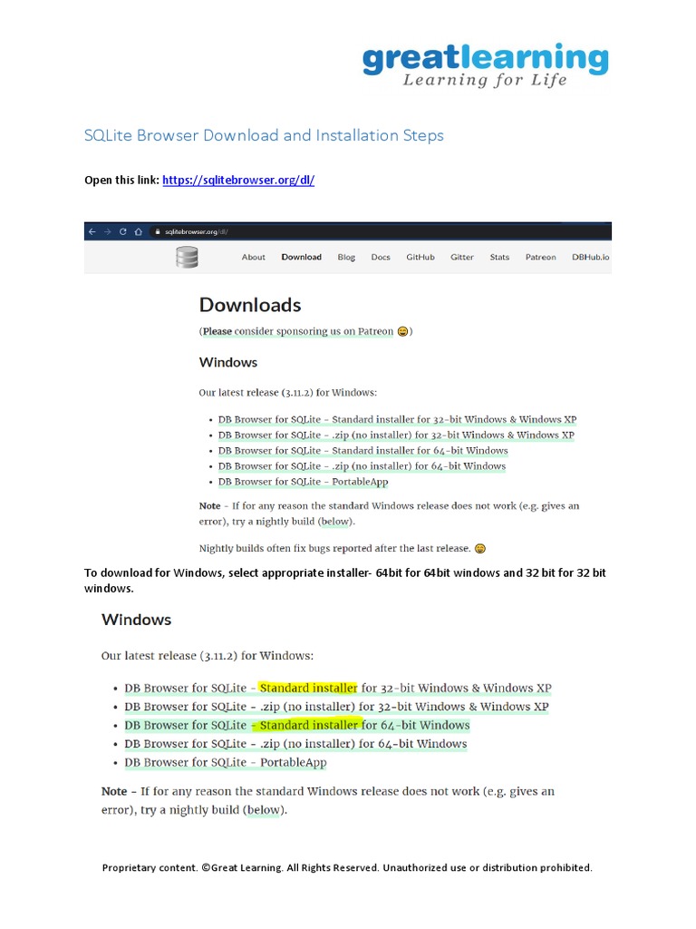 SQLite Browser Download & Installation Steps | PDF