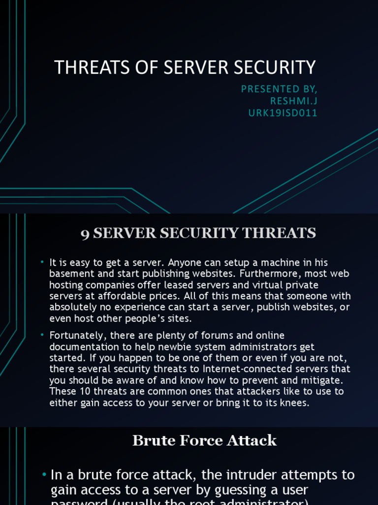 Top 10 Common Server Security Threats and How to Prevent Them | PDF ...