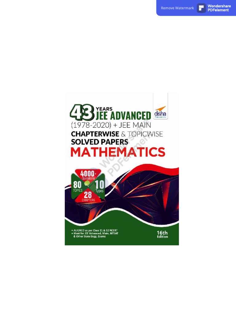WWW - Jeeneetbooks.in Disha Mathematics | PDF | Matrix (Mathematics ...