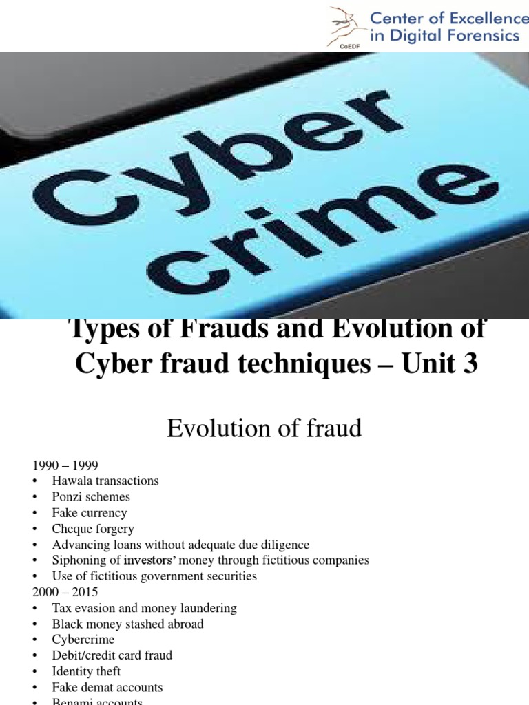 Types of Frauds and Evolution of Cyber Fraud Techniques | PDF ...