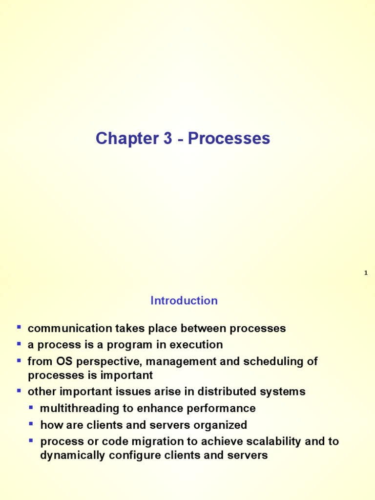 Distributed Systems Chapter 3-Processes | PDF | Thread (Computing) | Port (Computer Networking)