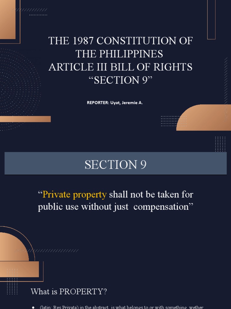 The 1987 Constitution of The Philippines Article Iii Bill of Rights ...