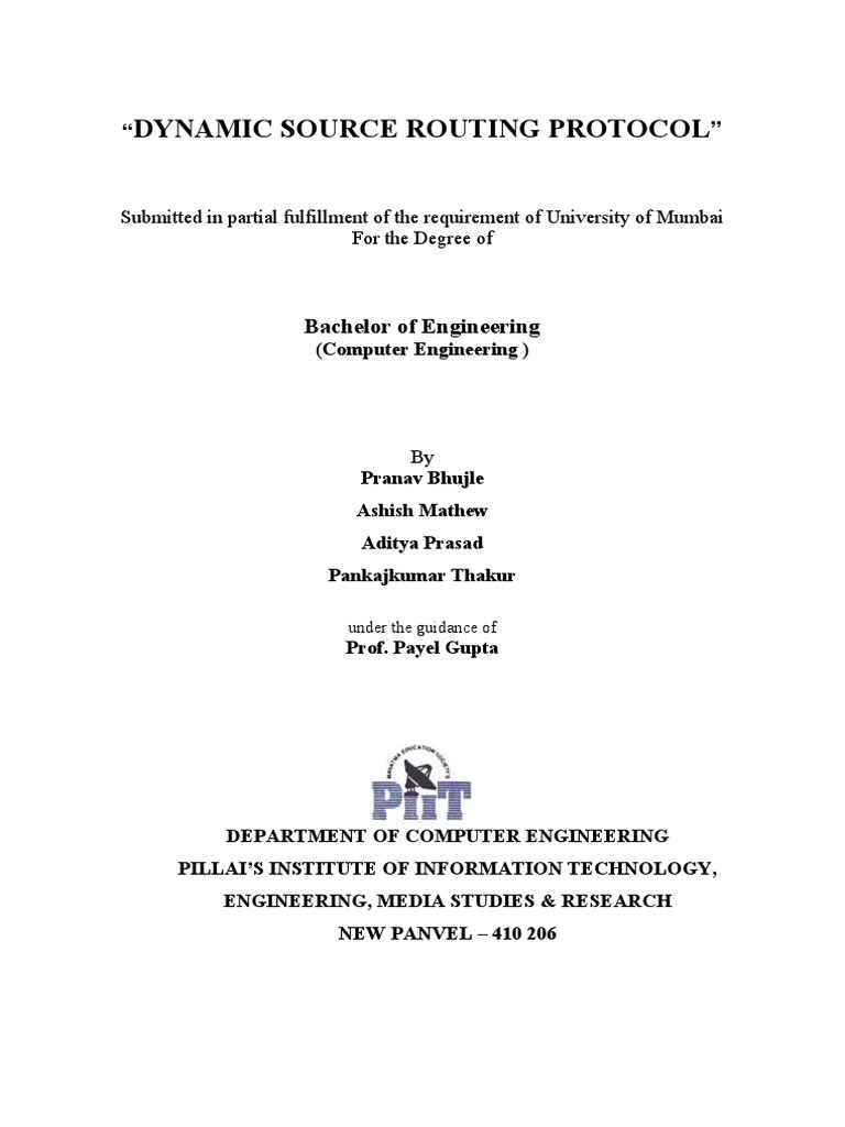 Dynamic Source Routing Protocol Pdf Wireless Ad Hoc Network Computer Network
