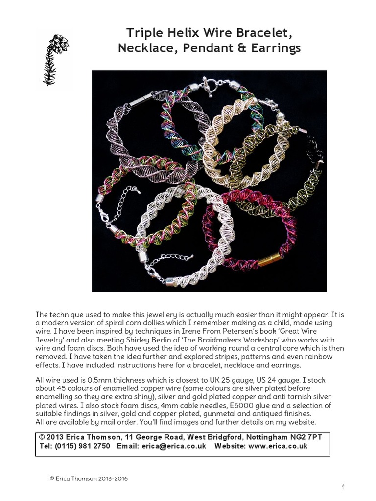 Triple Helix Wire Jewellery With Photo | PDF | Wire | Necklace