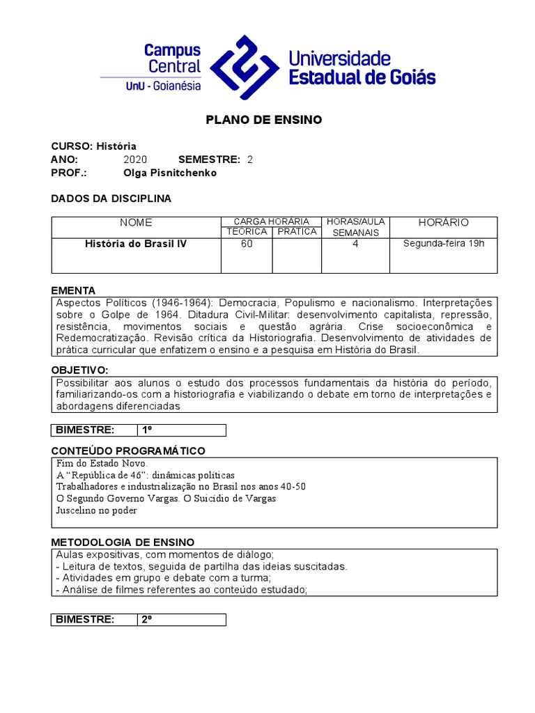 Ementa Brasil IV | PDF | Brasil