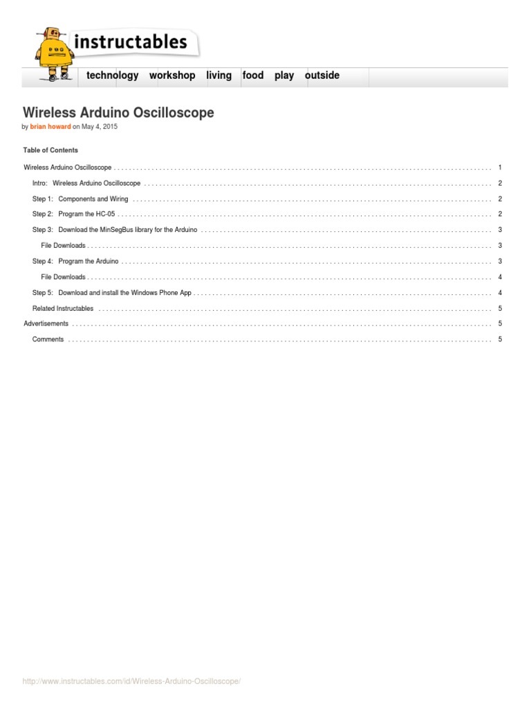 Wireless Arduino Oscilloscope | PDF | Arduino | Information Age