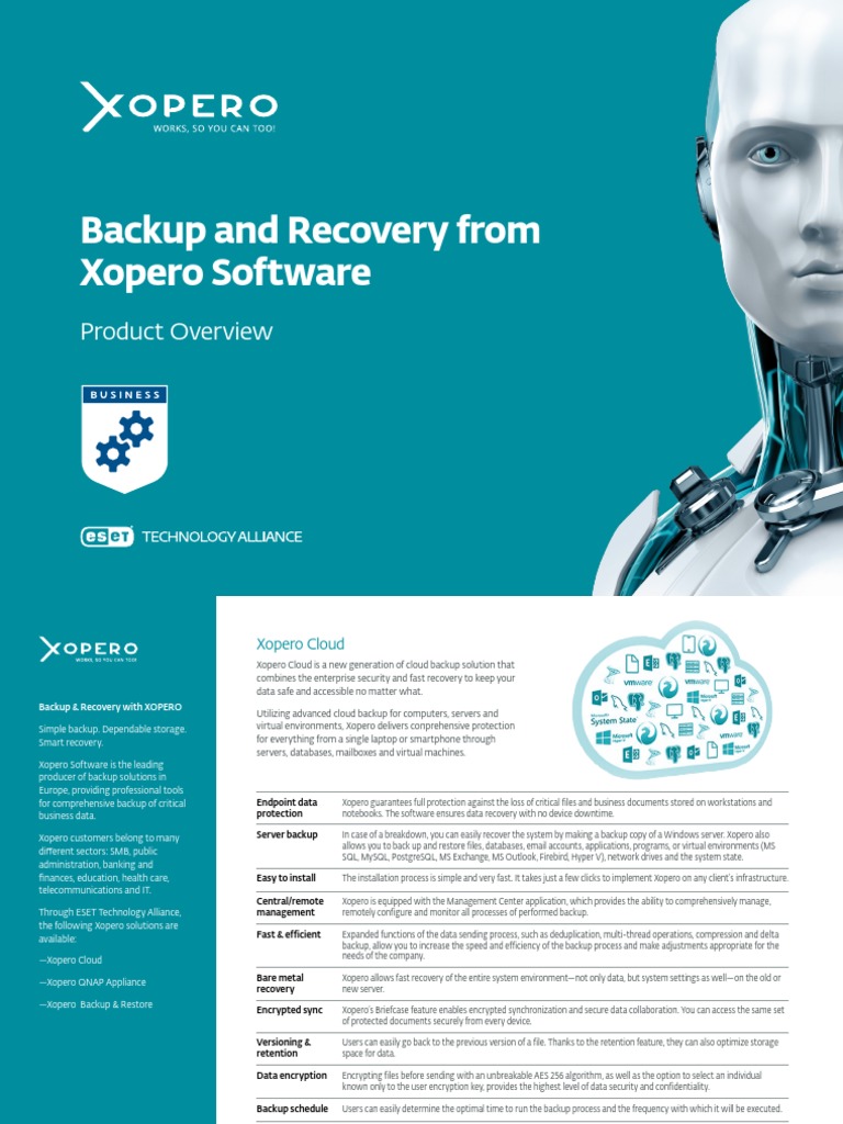 Backup and Recovery From Xopero Software: Product Overview | PDF | Backup | Cloud Computing
