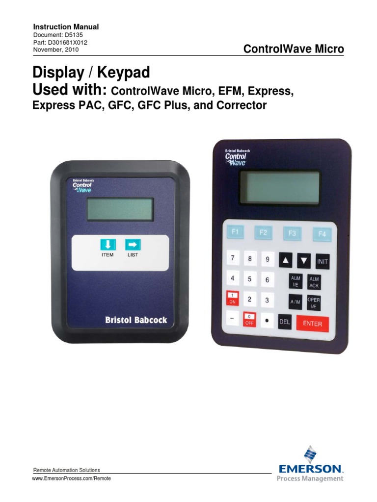Instruction Manual Controlwave Micro Display Keypad d5135 en 133084 | PDF | Electrostatic ...