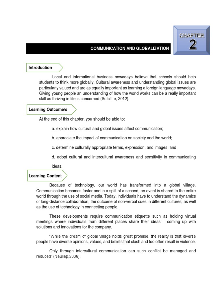 Module 2 - COMMUNICATION AND GLOBALIZATION | PDF | Communication | Collectivism