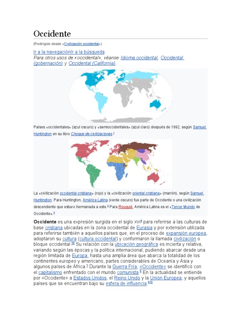 Civilizacion Occidental | PDF | Mundo occidental