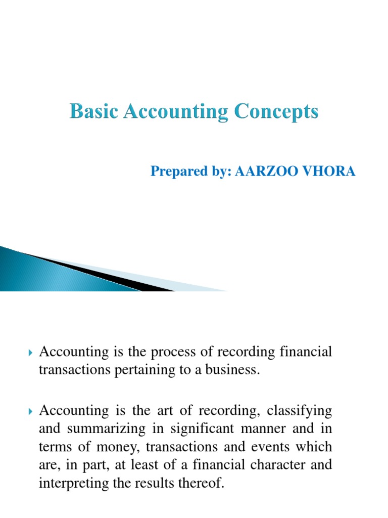 Basic Accounting Concepts | PDF | Expense | Debits And Credits