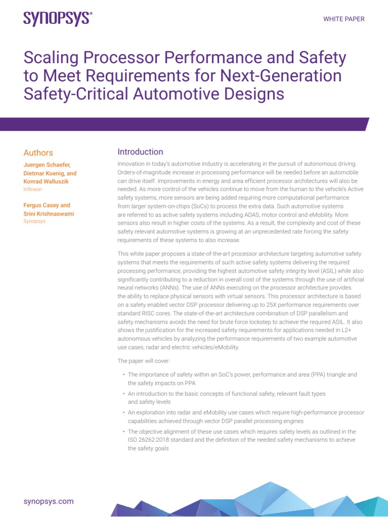 Infineon Scaling Processor Performance Safety Automotive WP | PDF | Digital Signal Processor ...