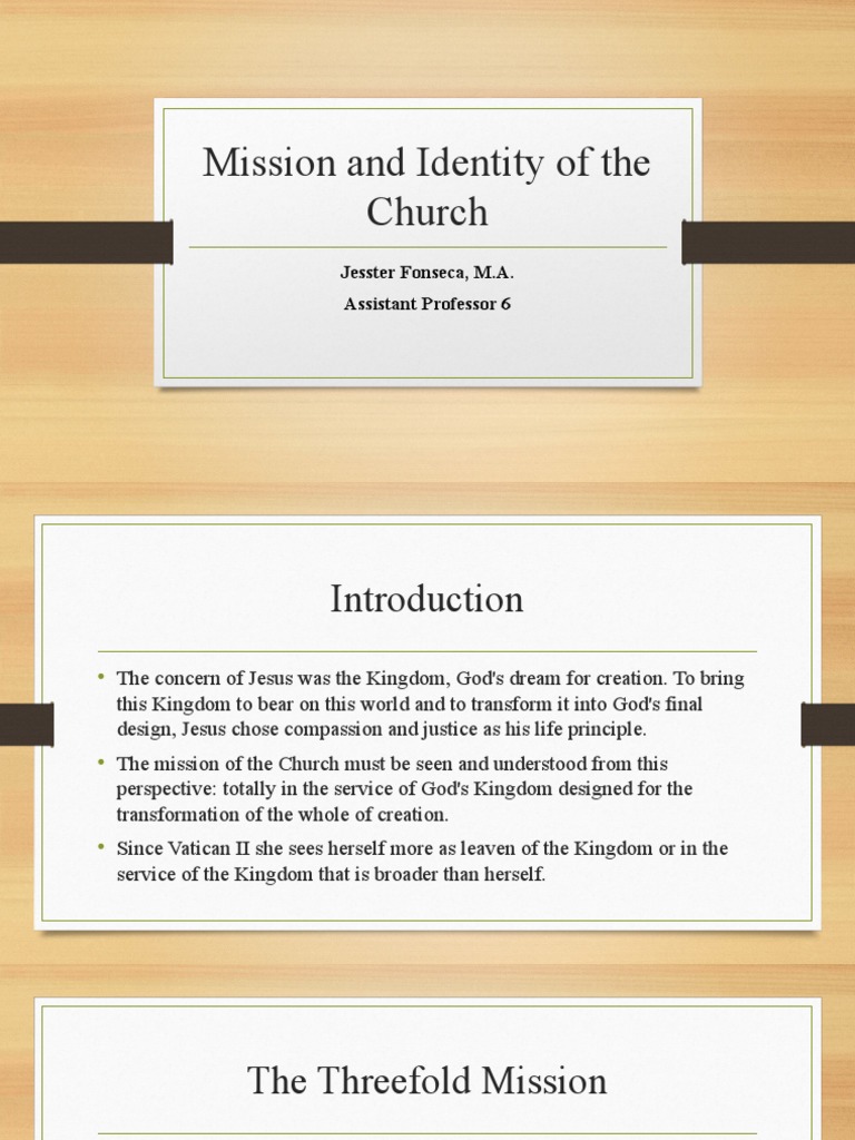 Mission, Identity and History of The Church | PDF | Catholic Church | Jesus