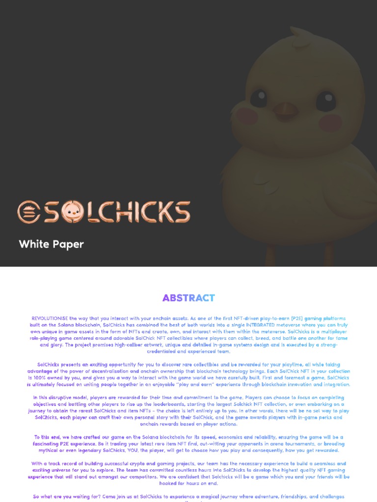 Introduction to Battle Chickens SolChicks | PDF | Cryptocurrency