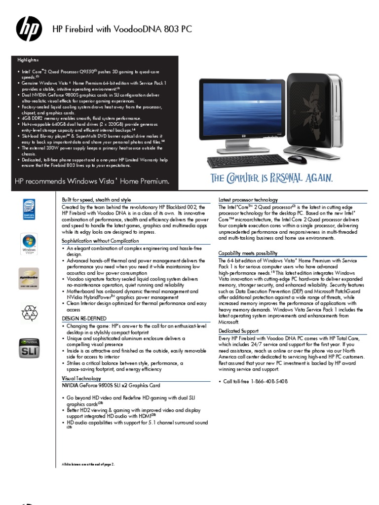 HP Firebird 803 PC | PDF | Blu Ray | Dvd
