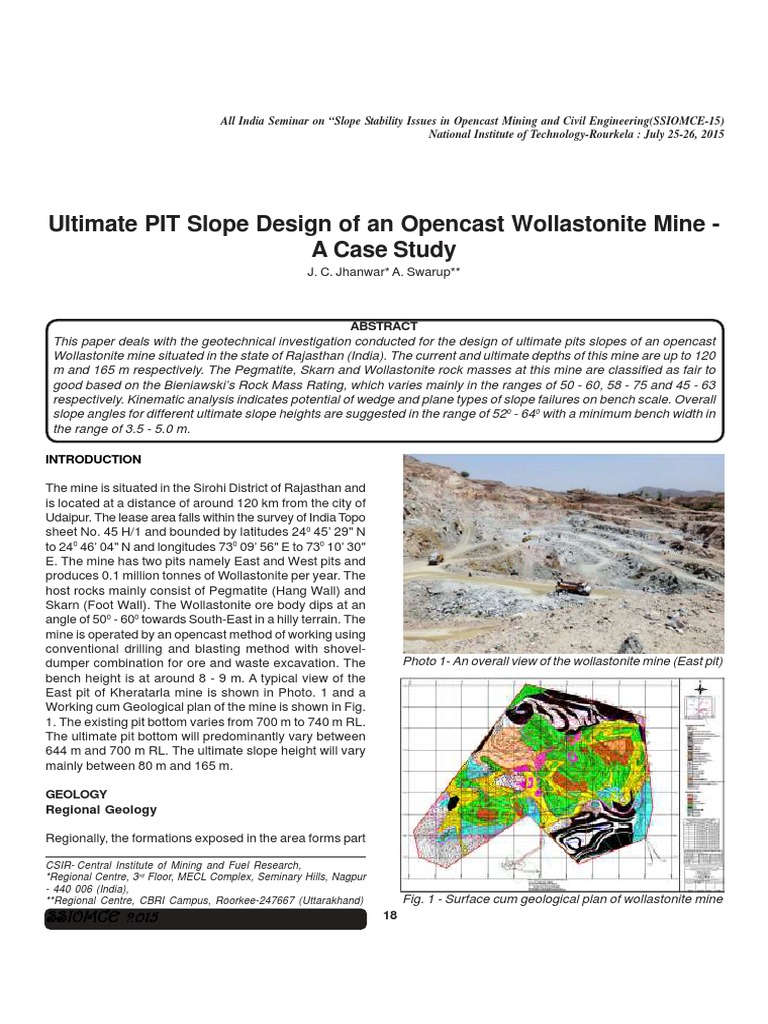 Ultimate PIT Slope Design of An Opencast Wollastonite Mine - A Case ...