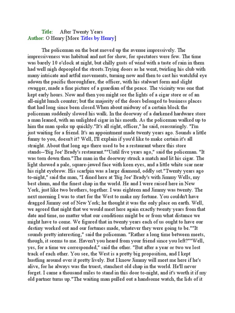 After 20 Years | PDF | Classics