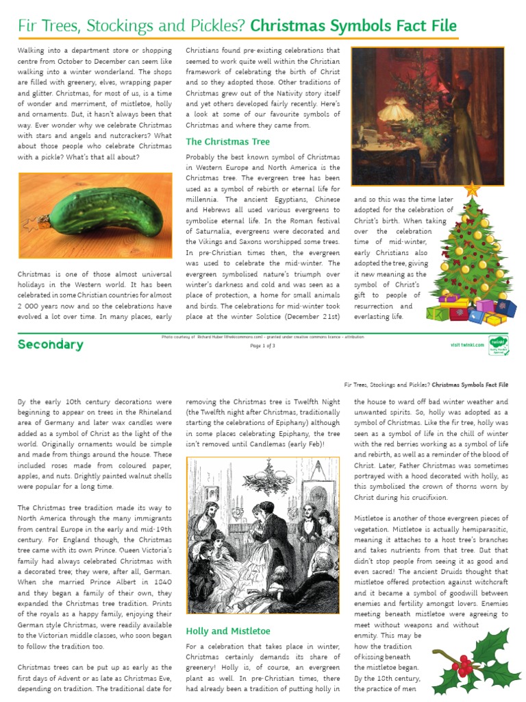 Christmas Symbols Reading Comprehension | PDF | Christmas | Christmas Tree