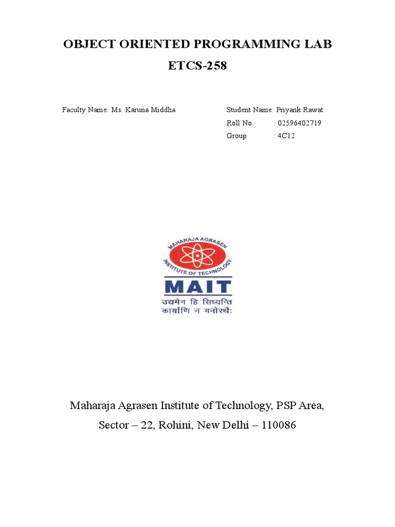 OOPS Practical File | Download Free PDF | Class (Computer Programming) | Subroutine