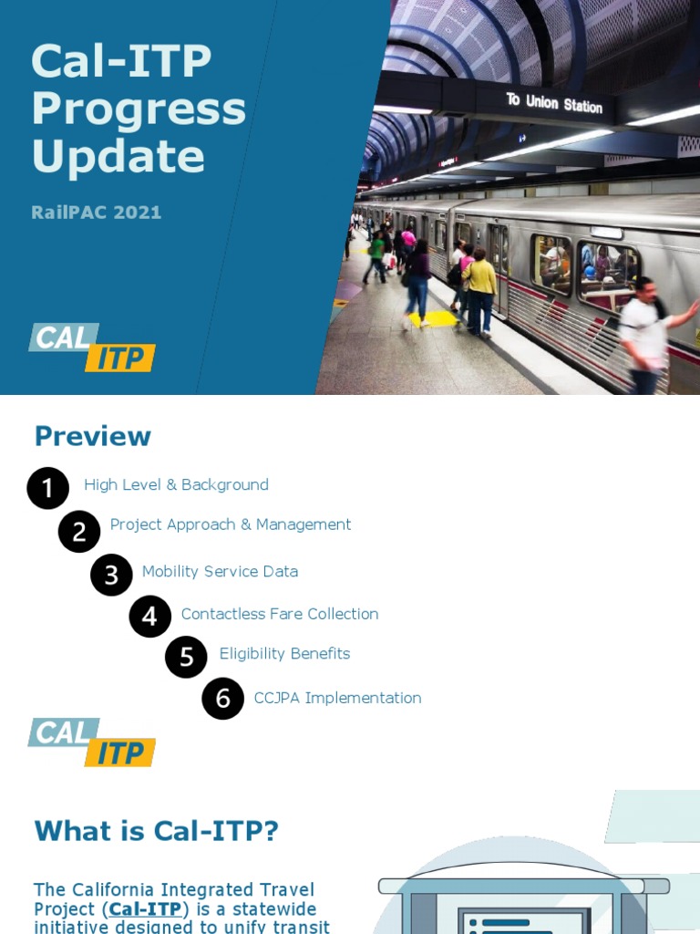 Cal-ITP Progress Update | PDF | Public Transport | Rail Transport