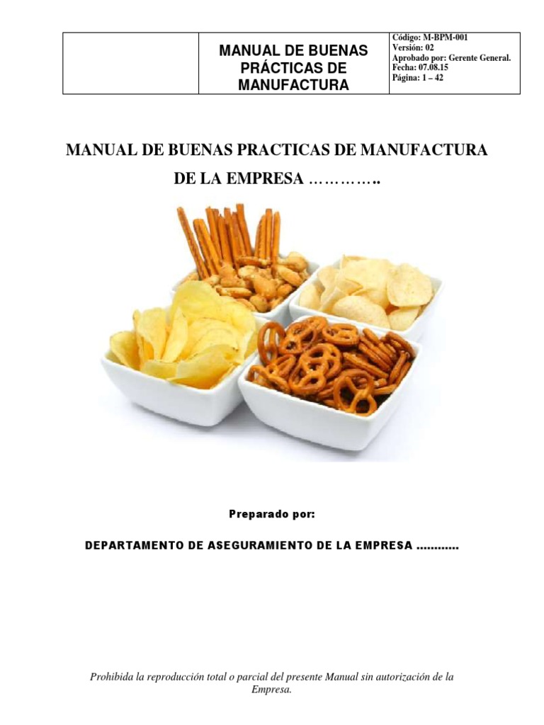 Manual de BPM para Empresas Alimentarias | PDF | Alimentos | Seguridad ...