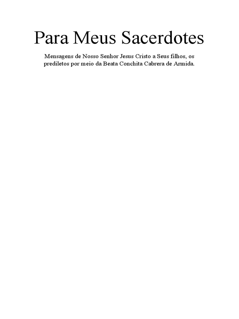 Mensagens de Amor a Sacerdotes | PDF | Amor | Eucaristia